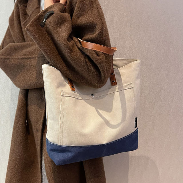 Casual canvas bag tote bag women 2025 new style work document shopping ...
