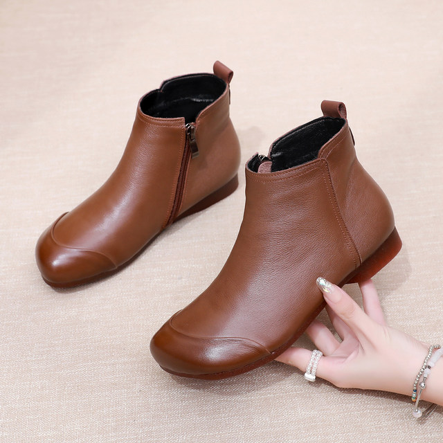 Mom cotton shoes women in winter plus velvet anti -slip beef tendon ...