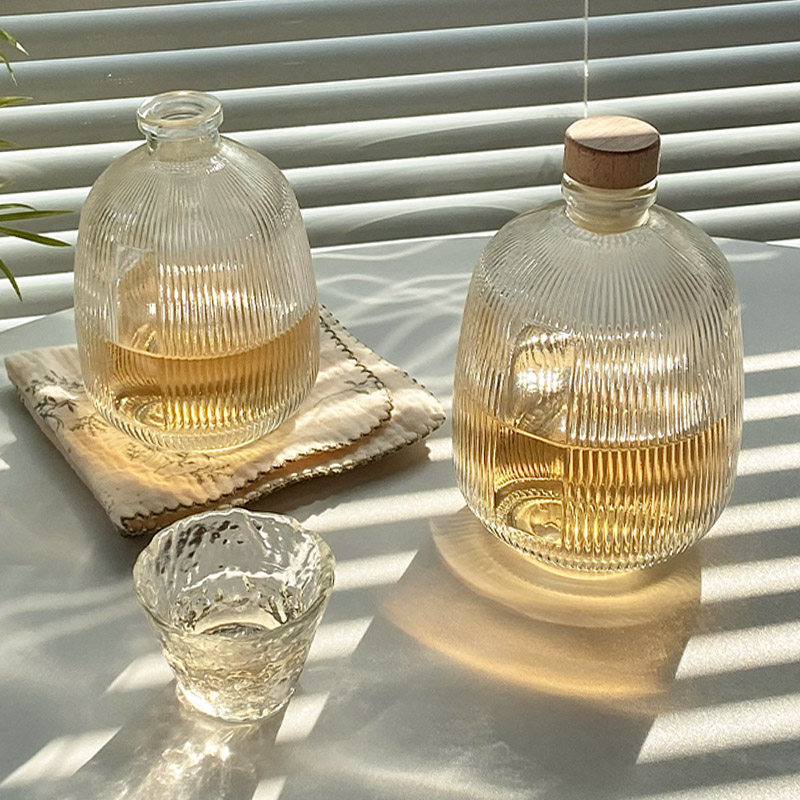 Striped Cold Extraction Glass Pot - Sealed Bottle for Liquor & Coffee