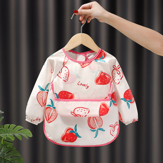 Baby smock full body waterproof children's apron eating bib baby anti ...