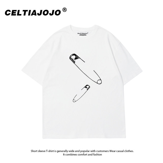 chic niche new chic design sweet cool style oversize large size loose pure cotton short-sleeved ...