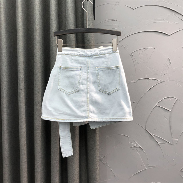 Light color high-waist denim skirt for women trendy 2025 new summer ...