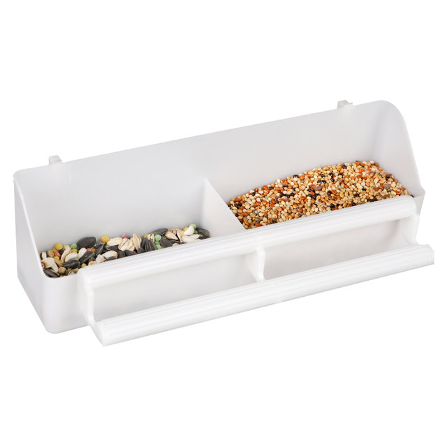 Pigeon food box double groove parrot feeder feeds birds to prevent ...
