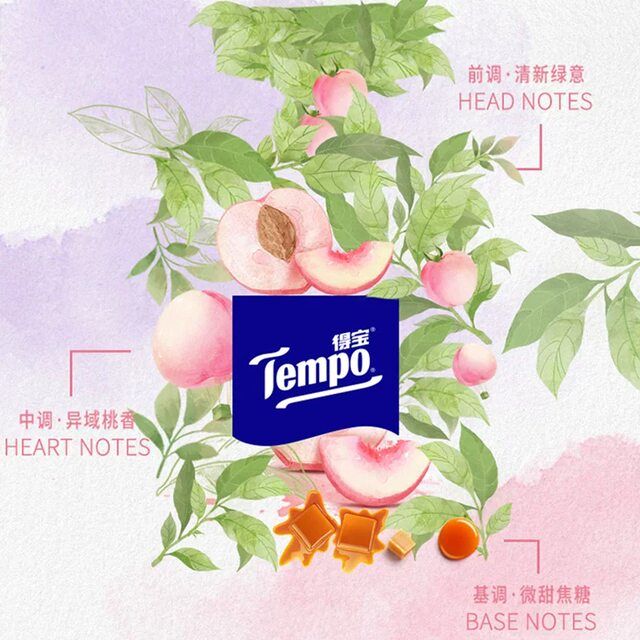 TEMPO Paper Towel Shallow Peach Print Sweetheart Peach Sweet Paper 36 ...