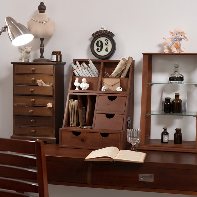 Wensen Home Furnishing Retro Desktop Exhibition Cabinet Set up a Has ...