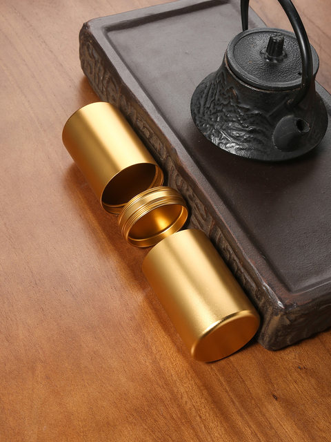 Aluminum alloy long portable portable mini small travel tea leaf tank ...