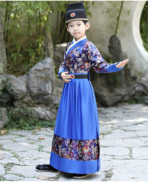 Boy's Hanfu Feiyu suit Chinese style handsome brocade guard guard four ...