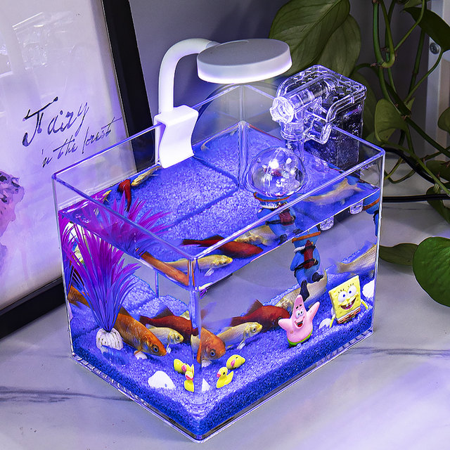Fish tank living room small self-circulating home creative goldfish ...