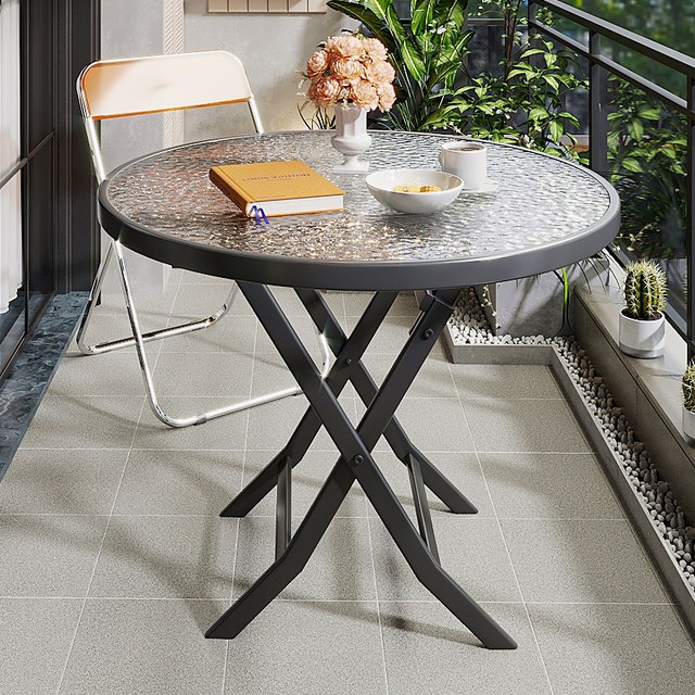 Table folding glass coffee table dining table household small apartment ...