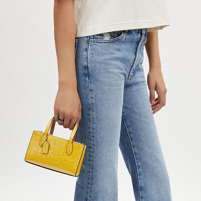 COACH/Coach Outlet Women's Classic Logo Leather NINA Mini Tote Bag