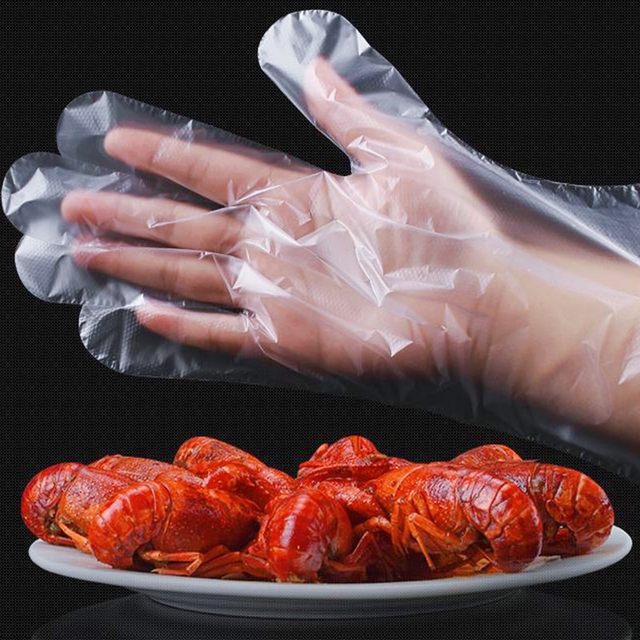 100 only one -time gloves eat lobster durable PVC food small bag PE ...