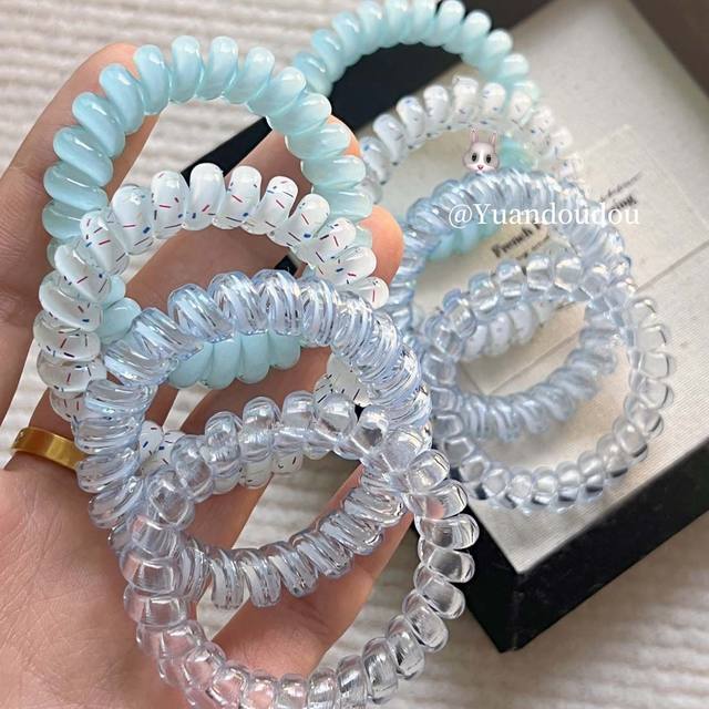 Mint coconut ice mambo color phone line hair loop temperament rubber ...