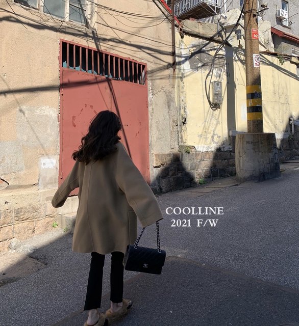 COOLLINE Lin Zixi looks good, Zha Korean version double -sided coat jacket