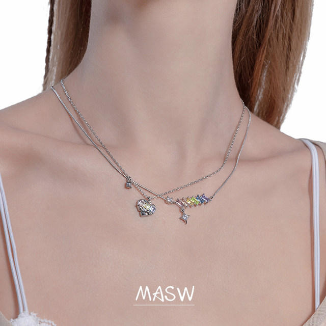 MASW Masao Niche Design Advanced Multi -layer Color Diamond Love Double ...