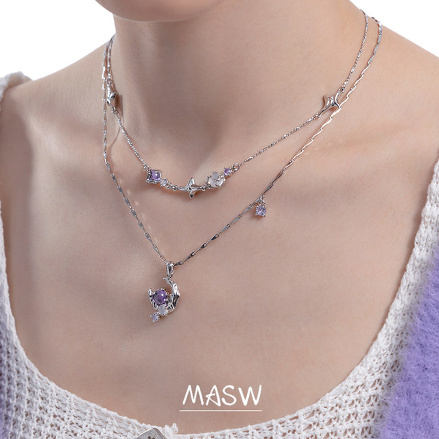 MASW Ma Xiu original design lava starry sky purple light luxury star ...