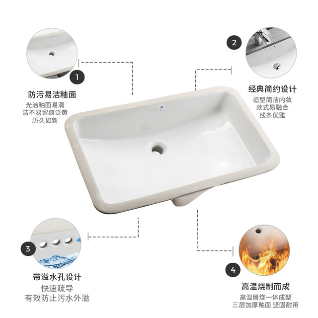 Kohler undercounter basin Latina square basin anti-fouling wash basin ...