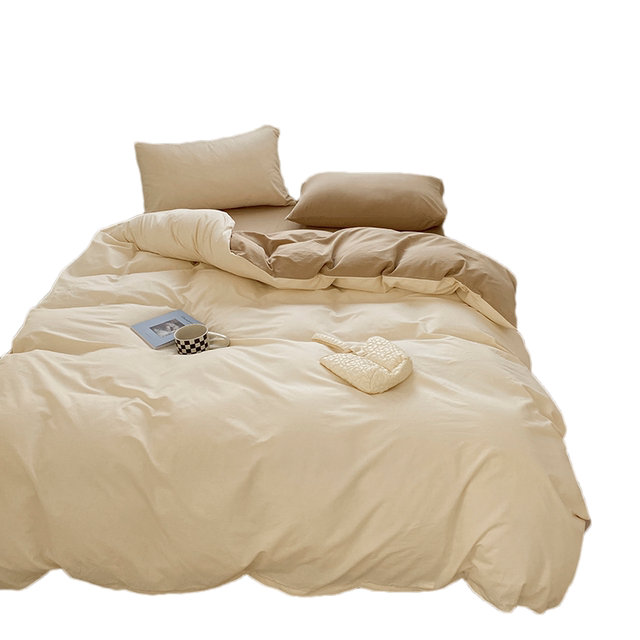 Muji summer solid color four-piece set sheets and quilt covers pure ...