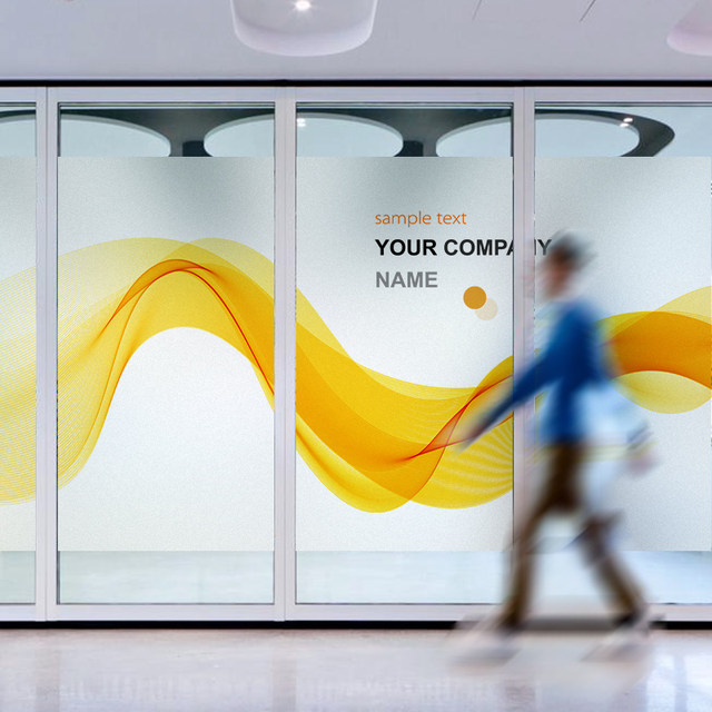 Company office partition decorative glass sticker simple curve static ...