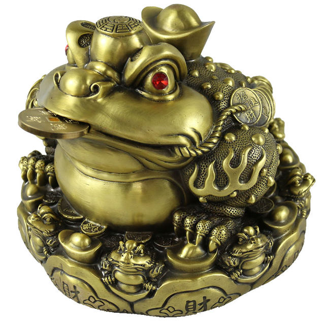 Brass Golden Toad Decoration Office Large Three-legged Three-legged ...