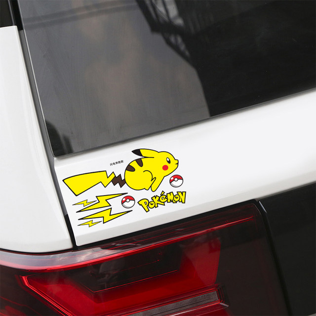 Running Pikachu Car Sticker Cartoon Car Scratch Blocking Creative ...