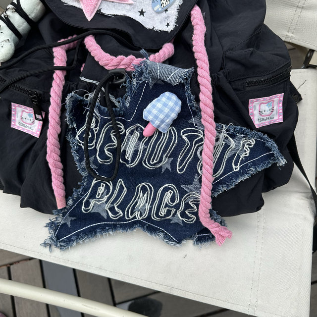 Kuro Sakura-chan homemade nylon cloth black pink sweet cool large ...