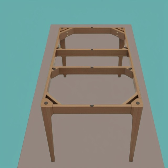 Rock tiled dining table base office desk stand solid wood support base ...