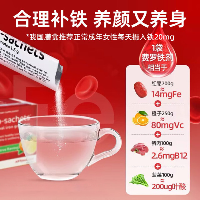Ferro Iron Supplement, Iron Supplement Powder for Women with Anemia ...