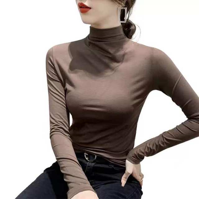 Half -high -necked bottom shirt Female autumn and winter versatile ...