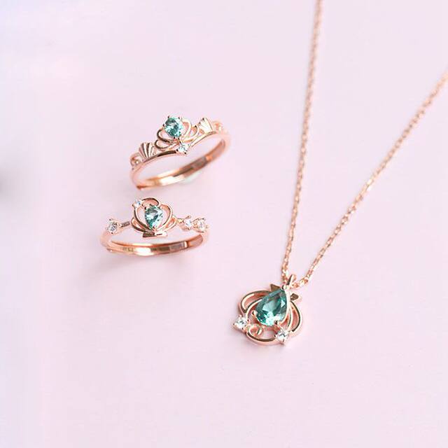 Children's Ring Girl's Runaway Princess Zircon Gemstone Open Ring Cute ...