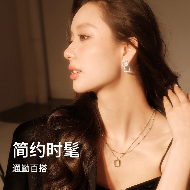 Celebrity same style abyb necklace mini art frame clavicle chain light ...