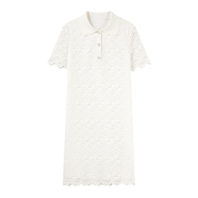 Autumn water Yiren Extra temperament polo neck lace dress for women in ...