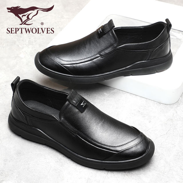 Septwolves casual leather shoes for men in autumn and winter new style ...