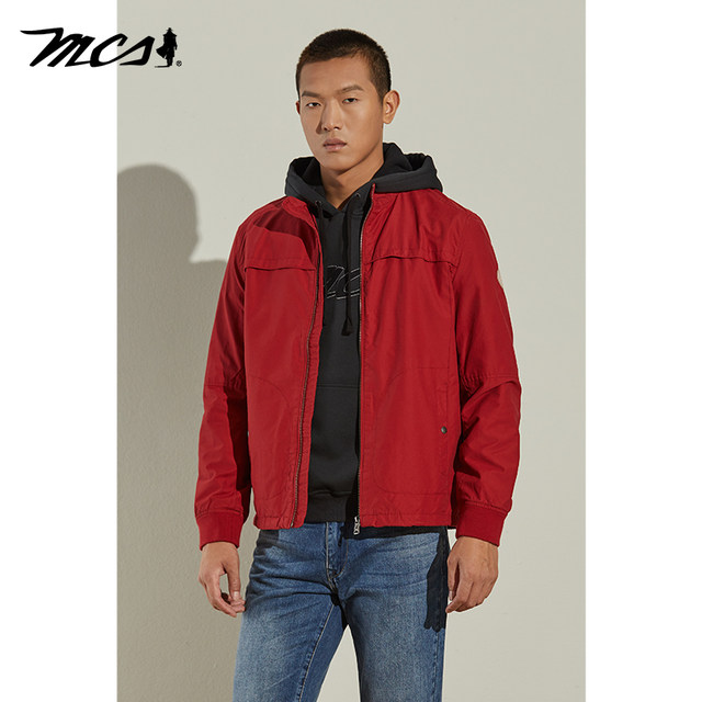 MCS men's clothing originated from Marlboro autumn jacket stand collar ...