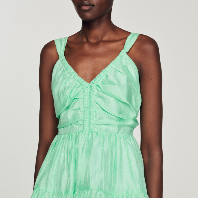 SANDRO Outlets Women's Mint Mambo Green Waist Slinging Slipper Linen ...