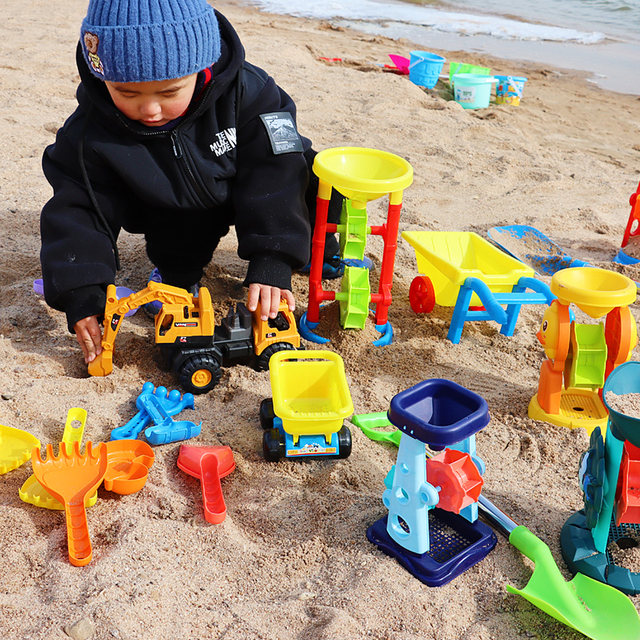 Beach sand digging tools, playing with sand toy set, children's ...