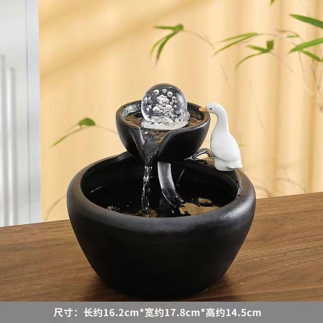 Creative small automatic circulating water fish tank ceramic home ...