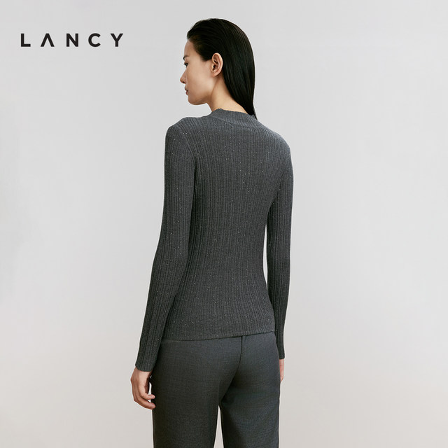 Laycy/Langzi 2024 winter new wool beads chip knit sweater women's slim ...