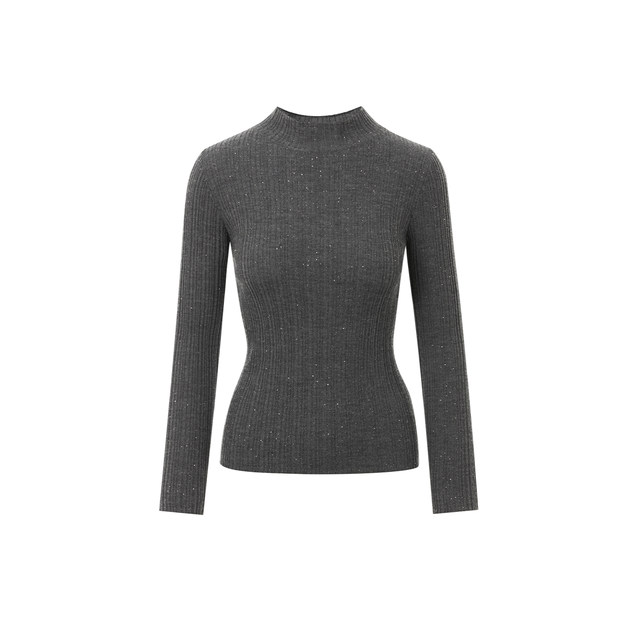 Laycy/Langzi 2024 winter new wool beads chip knit sweater women's slim ...