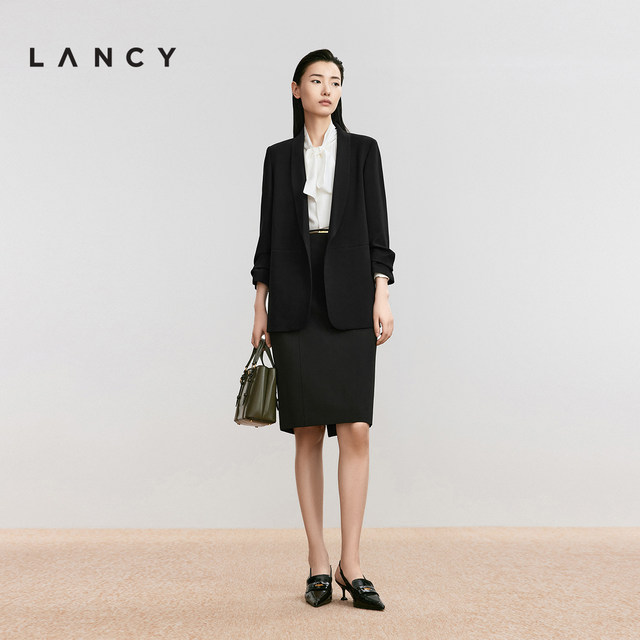 Laycy/Langzi 2024 new triax professional black suit outer jacket female ...
