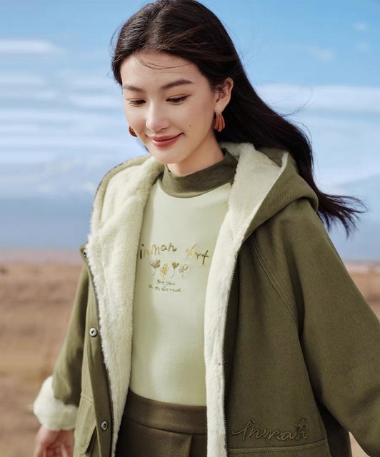 Inman windproof hooded velvet short coat for women 2023 winter new ...