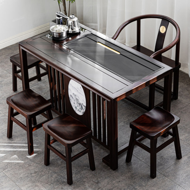 New Chinese style Kung Fu tea table, simple and modern household solid ...