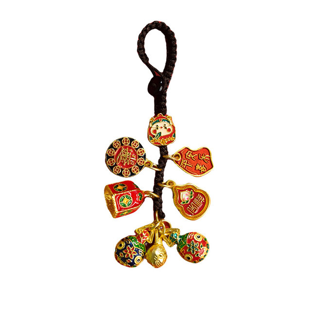 Dunhuang Ping'an gourd key chain Guochao swallows the golden beast ...