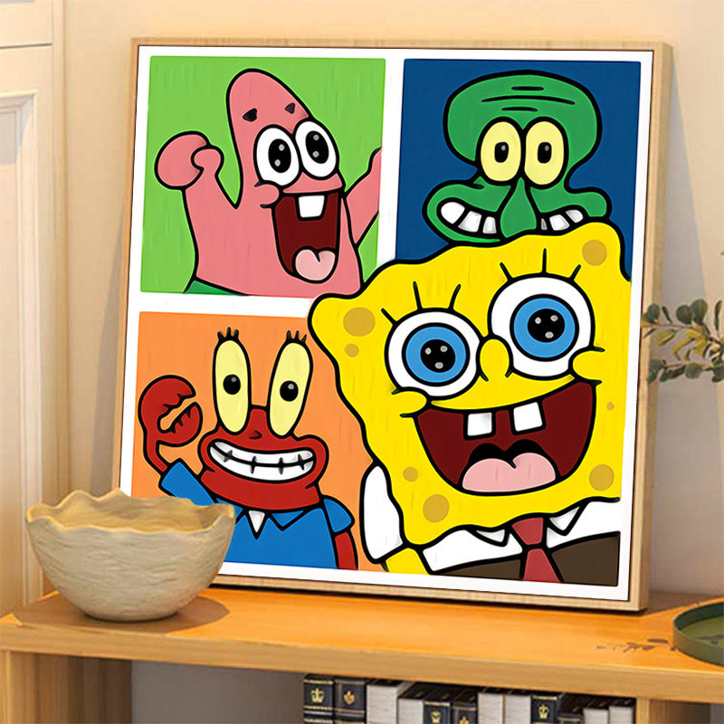 Spongebob Squarepants DIY Digital Oil Painting Kit for Birthday Party