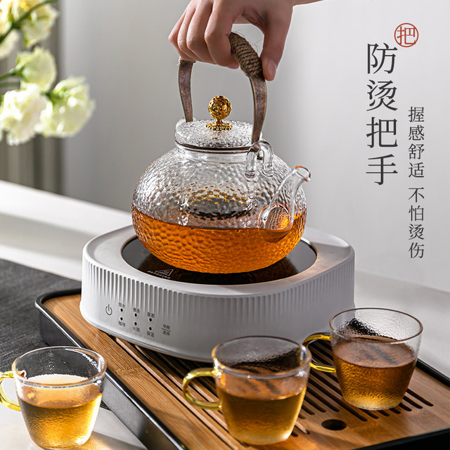 Glass teapot for making tea, household high-temperature resistant ...