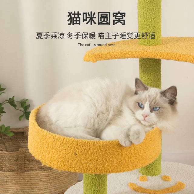 Cat climbing rack small cat nest cat grabbing cat tree integrated hemp ...