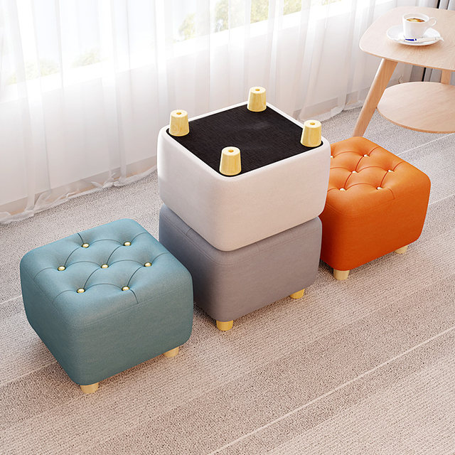 Light luxury technology cloth long-term sitting stool household low ...