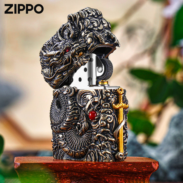 Zippo genuine lighter lighter Dragon gossip shell official limited ...
