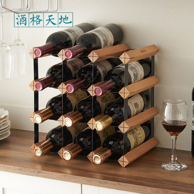 Red wine rack, home wine rack ornaments, wine cabinet storage rack ...
