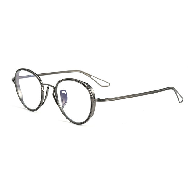 Pure titanium fine -legged glasses frame men's hand -made simple ...