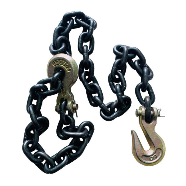 Double-ended chain rigging, double-hook lifting, claw grab hook ...